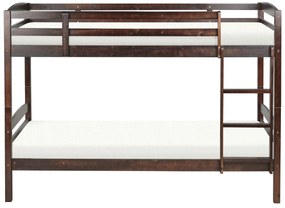 Dřevěná patrová postel 90 x 200 cm tmavé dřevo REGAT Beliani