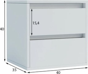 Noční stolek se 2 zásuvkami Idea 40 cm Nymphaea alba