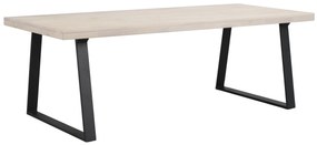 Bělený masivní dubový jídelní stůl Rowico Madis U, 220 cm