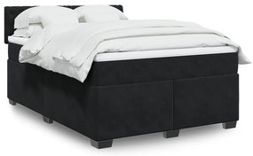 Box spring postel s matrací černá 140x200 cm samet 3288638