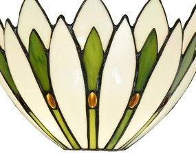 Nástěnná lampa Tiffany Bartina bílo zelená – 30x15x18 cm