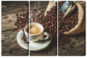 Vícedílný obraz Šálek Horké Kávy Nedostatek Nedostatek Přírodní plátno 120x80