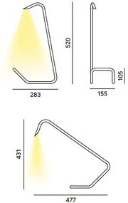 Quadrifoglio Group Balance, designová bílá stolní lampa LED 4,8W 2700K, výška 52cm
