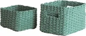 Compactor Lisou Set pletených košíků 2 dílný - zelená AQUA