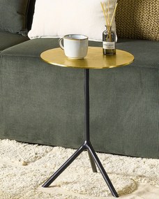 Kovový odkládací stolek zlatý/černý ERAVUR Beliani