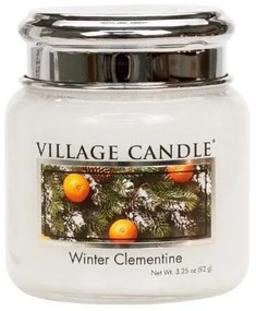 VILLAGE CANDLE Svíčka Village Candle - Winter Clementine 92 g, bílá barva, sklo, kov