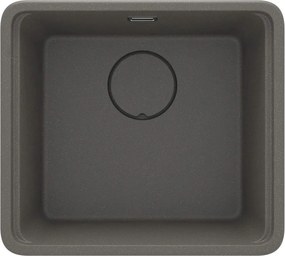 Deante Momi, 1-komorový granitový dřez 500x450x230 mm s úsporným sifonem, antracitová, DEA-ZKM_T10A