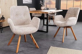 Designová židle Baltic z masivu dub otočná béžová