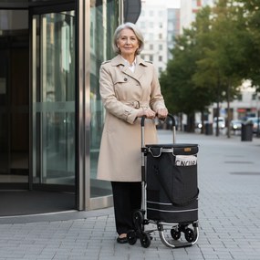 Jurhan Nákupní taška na kolečkách do schodů COMFORT, 50l, černá