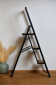 Skládací schůdkový žebřík, černý, 3 schody, WENKO