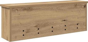 věšák, nástěnný, 4 poličky, háčky, kompozitní dřevo, 26x75x16 cm, dub artisan, Dekorino TK20260021