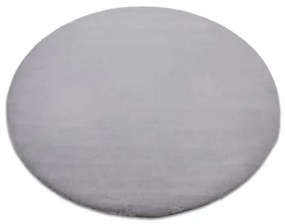 Dywany Luszczow Kusový koberec kulatý BUNNY stříbrný, imitace králíčí kožešiny Rozměr koberce: 140 cm KRUH