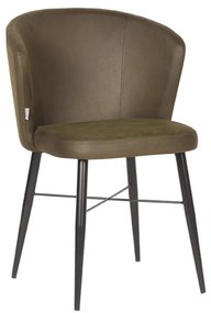 LABEL51 Jídelní židle WAVE zelená mikrovlákno Color: Army green UK-30.163