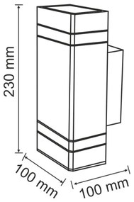 Venkovní nástěnné svítidlo GILBERT 2xGU10/10W/230V IP44