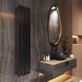 Gamma Vertical, topné těleso 296x1400 mm, 458 W, černá matná, GMA-VERT-1400296-BK