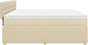 Box spring postel s matrací krémová 180x200 cm textil 3287547