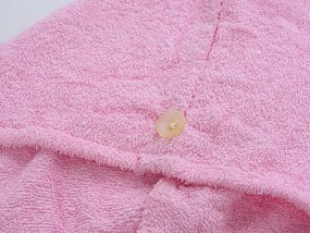 Rychleschnoucí froté turban na vlasy růžový, 100% bavlna