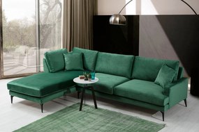 Hanah Home Rohová pohovka PAPIRA tmavě zelená levý roh 560ARE1171