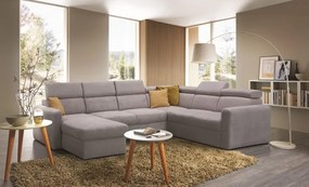 Casarredo - Komfort nábytek Rozkládací sedací souprava do U SELECT levá, látky A1 | potah: gemma 79,barva: N12 bílá