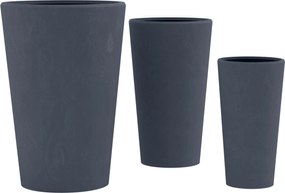 Sada 3 ks květináčů 3 round - antracitová