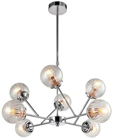 Chromový závěsný lustr Best pro žárovku 8x E14 - Candellux