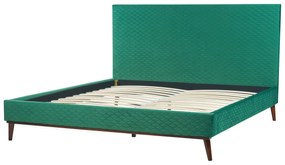 Sametová postel 180 x 200 cm zelená BAYONNE Beliani