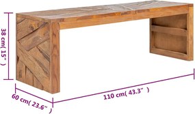 TV stolek 110 x 60 x 38 cm masivní teakové dřevo 326176