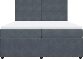 Box spring postel s matrací tmavě šedá 200x200 cm samet 3294725