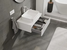 Mexen Rivel, koupelnová skříňka pod umyvadlo 70 cm, 1 zásuvka, drážkovaná, bílá matná, 91A20-07023-1-BF01