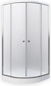 Čtvrtkruhový sprchový kout APOLLO CHROME v setu s vaničkou 90 x 90 cm Brillant Sklo MATT GLASS Univerzální 4000613