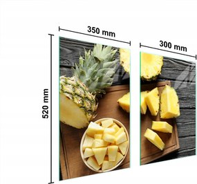 Skleněná Ochranná Deska Do Kuchyně 65x52 Ananas