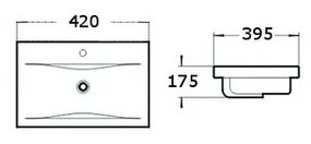 Keramické umyvadlo zápustné MEXEN EMMA 42x39 cm bílé