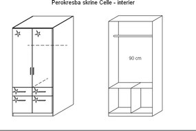 Šatní skříň Celle AN925-3121, bílá