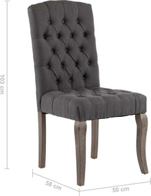 vidaXL Jídelní židle 2 ks se vzhledem lnu textil [287948] Barva: Béžová