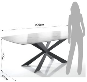 Tomasucci Stůl TIPS MARBLE 76x100x200cm,  černo-mramorový