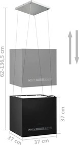vidaXL Závěsná ostrůvková digestoř dotykový senzor LCD 37cm nerez ocel [51021] Barva: Černá