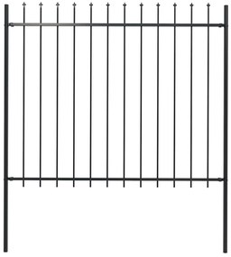 Zahradní plot Woerden s kopím nahoře ocelový 170 x 150 cm černý 144927