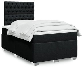 Box spring postel s matrací černá 120x200 cm textil 3290464
