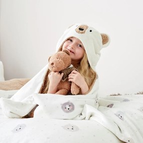 Hnědá/krémová dětská deka s kapucí z mikroplyše 90x125 cm Cosy Bear – Catherine Lansfield