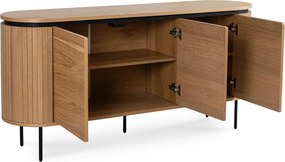 Komoda Beck 160 cm černá/dub přírodní
