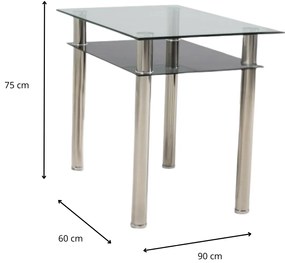Jídelní stůl Madras 90 cm stříbrný/čirý