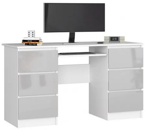 Počítačový stůl A-11 bílá/metalic lesk