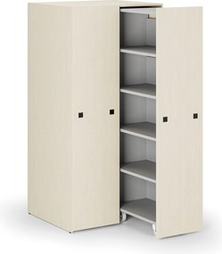 Velkokapacitní skříň s výsuvnými regály, 989 x 846 x 2000 mm, bříza