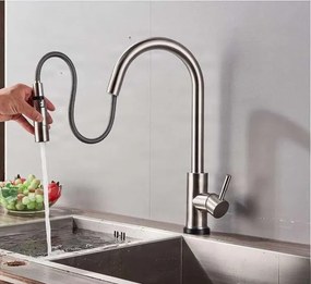 Kuchyňská baterie EYN BS1333 s výsuvnou sprškou a senzorem, více barevných provedení — Černá