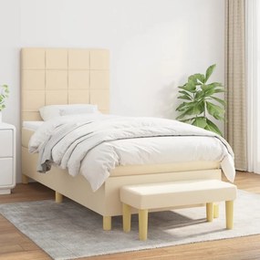 Box spring postel s matrací krémová 90x190 cm textil 3137122