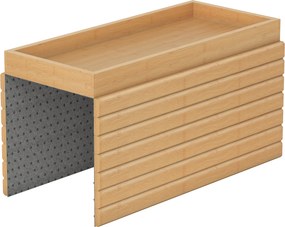HOMCOM Podnos na opěrky pro pohovky, na nápoje, občerstvení, dálkové ovládání, bambusové dřevo