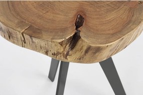 Černý/v přírodní barvě konferenční stolek s deskou z akácie ø 35 cm Aron – Bizzotto