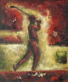 Červený golfista - 90 x 60 cm