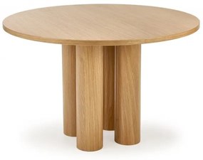 Jídelní kulatý stůl ELEFANTE — průměr 120 cm, přírodní dub