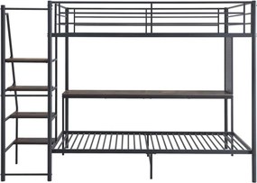 Patrová postel, černá, kov, 90x200, NIVARA Kondela 0000416498